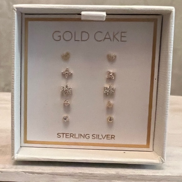 Gold Cake | Jewelry | Gold Cake Five Stud Earring Set | Poshmark